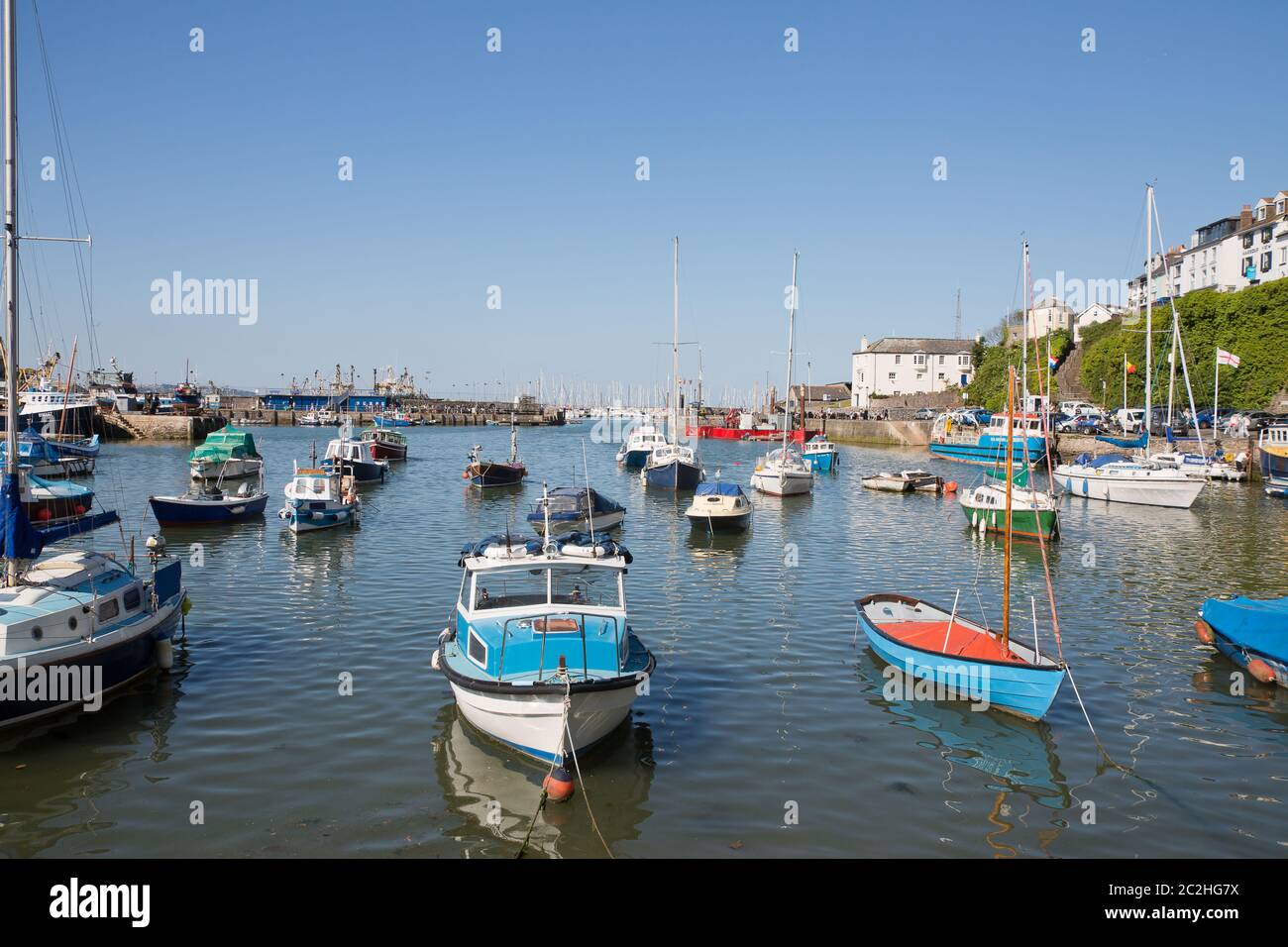 The Beautiful fishing port of Brixham near Torquay. A hive of activity ...
