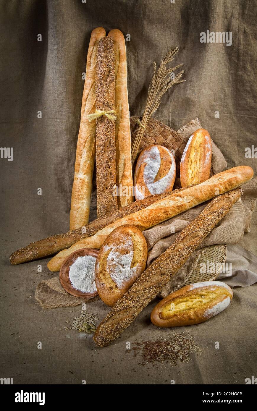 Still Life With Bread Stock Photo - Alamy