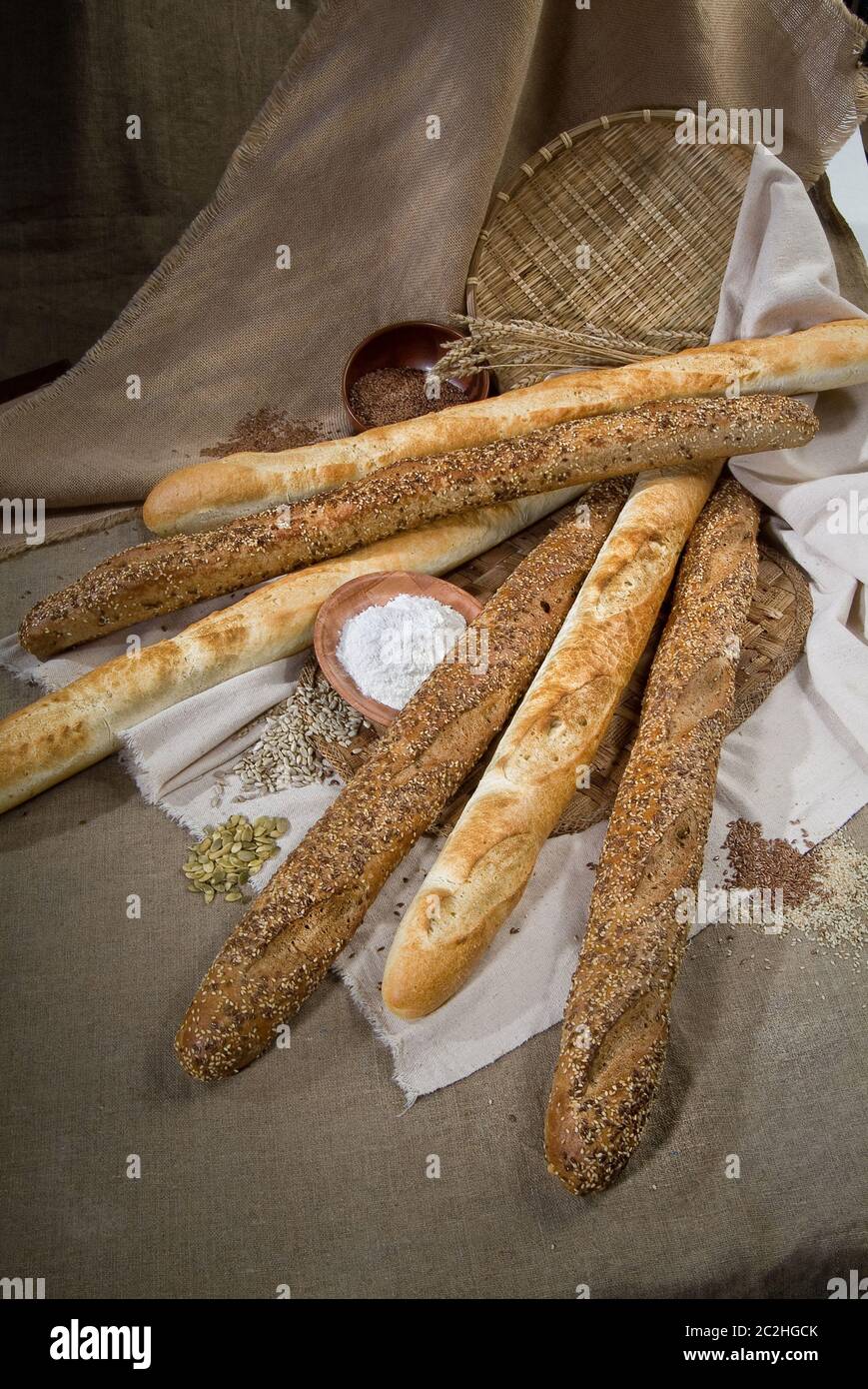 Still Life With Bread Stock Photo - Alamy