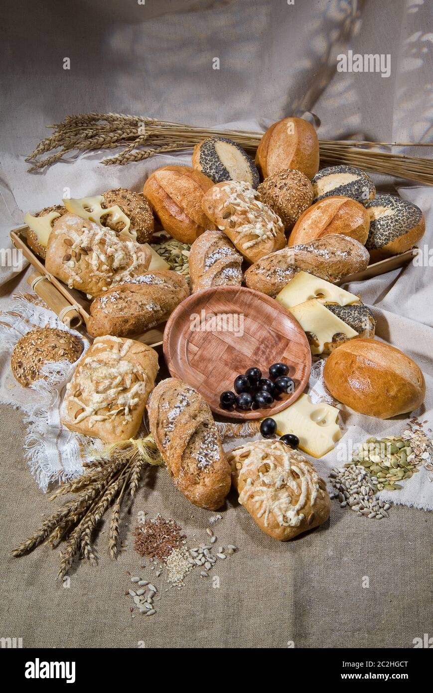Still Life With Bread Stock Photo - Alamy