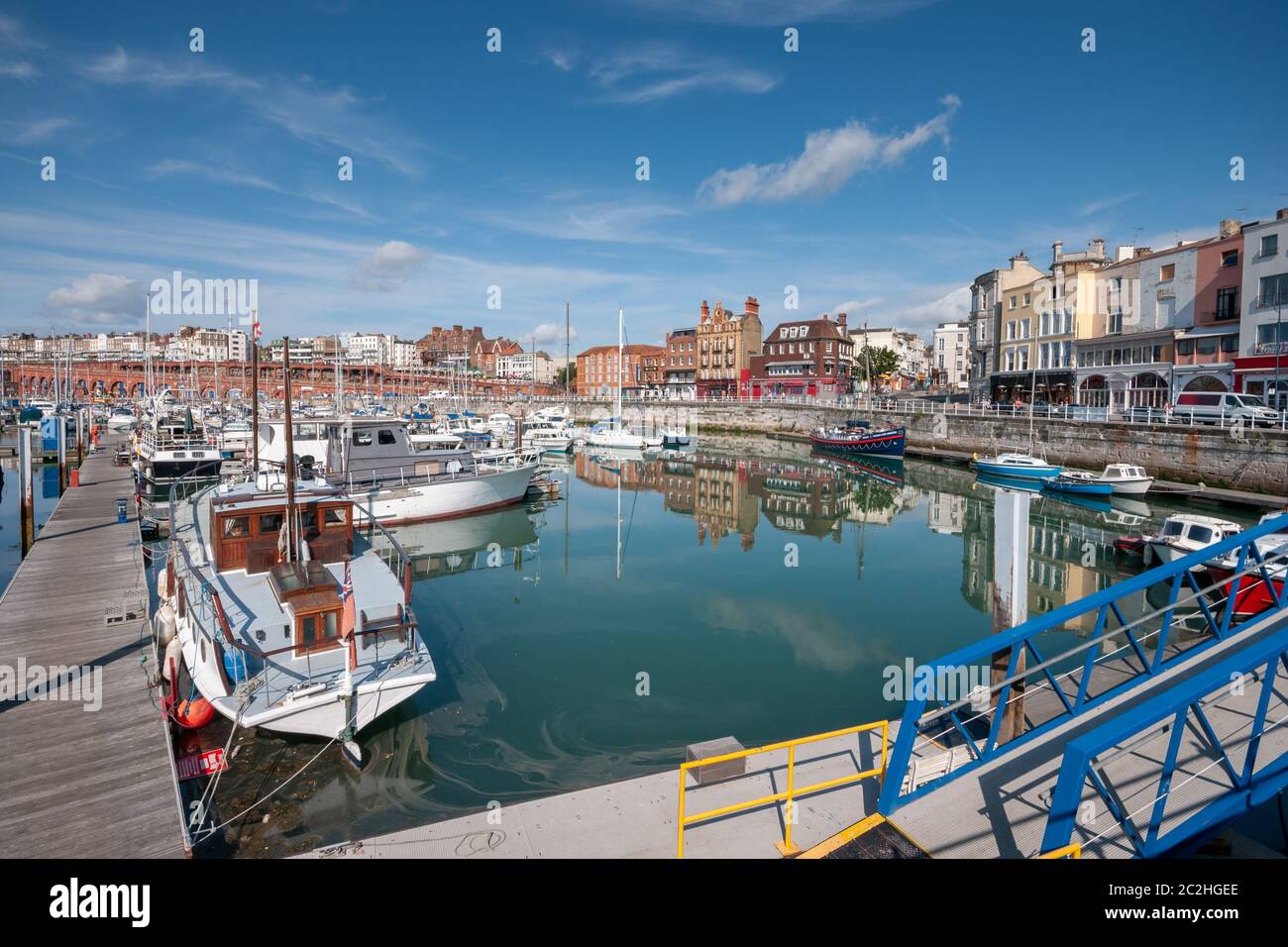 Boats in Harbour of Ramsgate Kent Stock Photo - Alamy