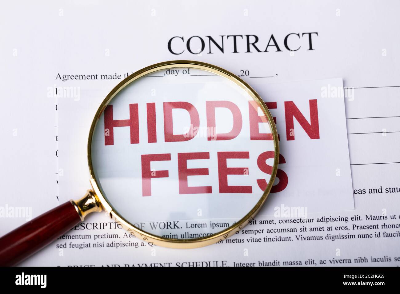 Hidden fees contract hi-res stock photography and images - Alamy