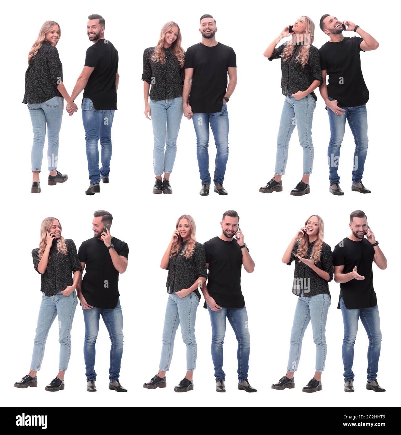 collage of photos of a beautiful young couple Stock Photo - Alamy