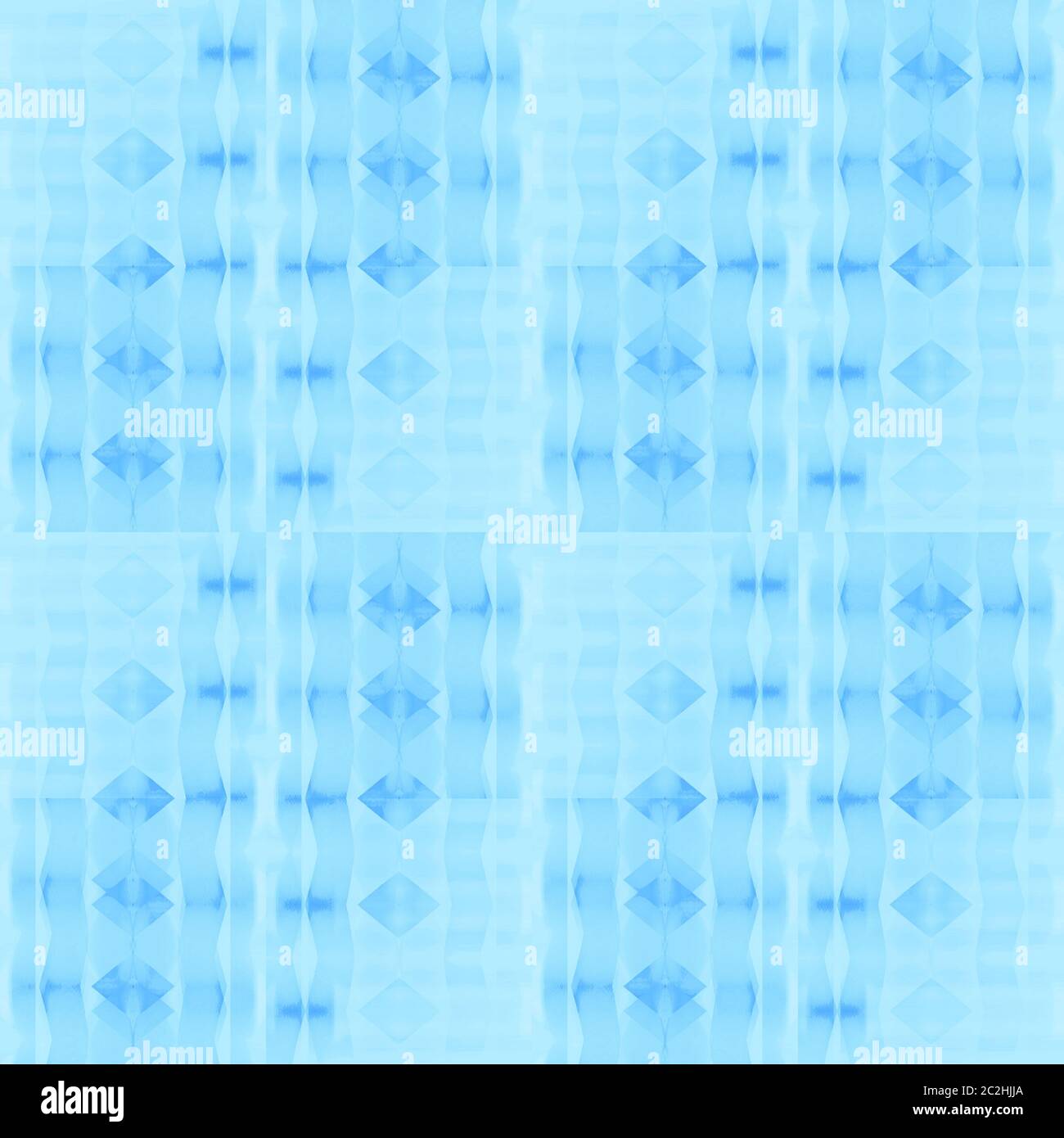 Regular seamless diamond pattern light blue with wavy lines vertically ...