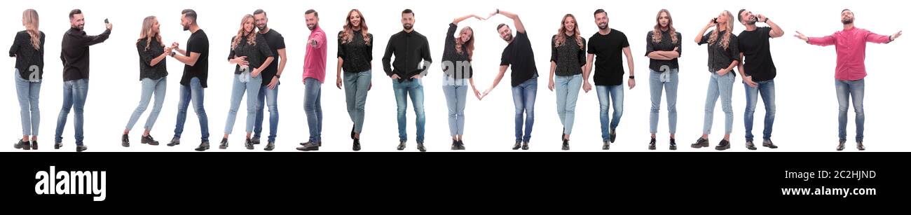 collage of photos of modern casual young people Stock Photo - Alamy