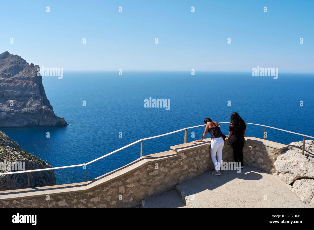 Latin family, woman and children, enjoying the views of the ...