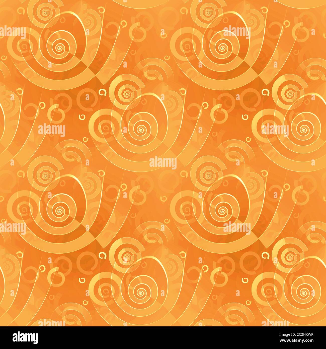 Seamless spiral pattern yellow orange overlaying shifty blurred Stock ...