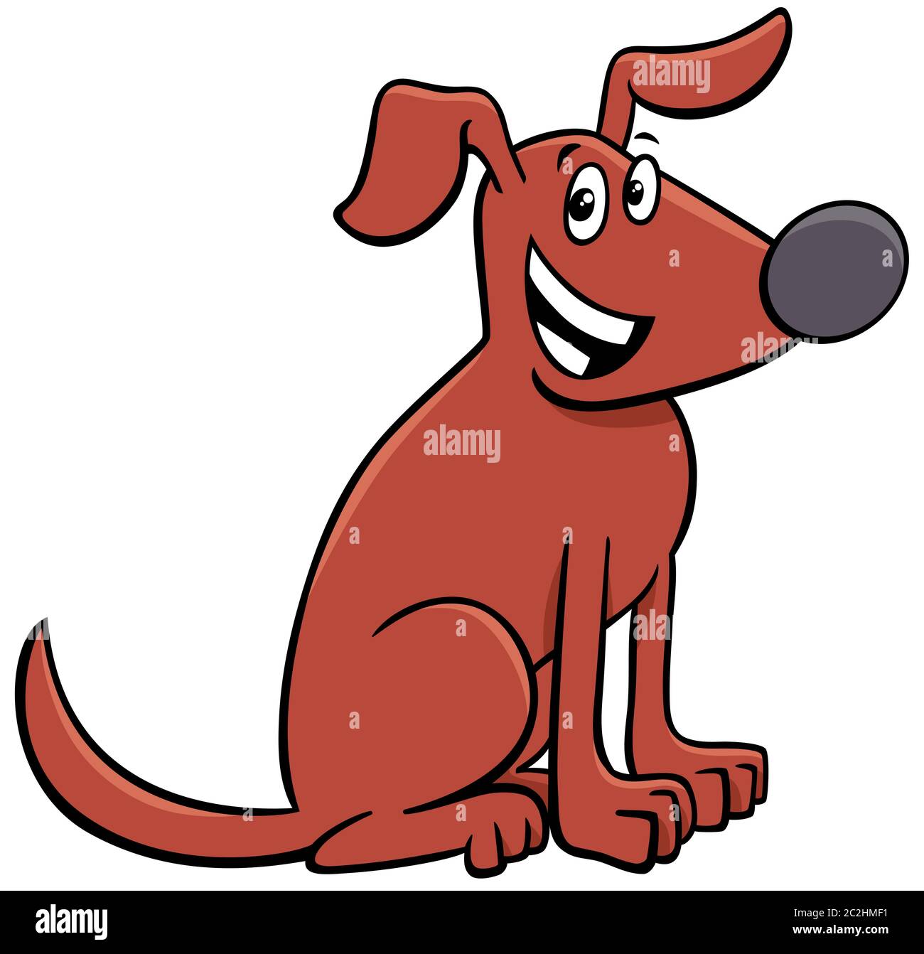 cartoon brown dog comic animal character Stock Photo - Alamy