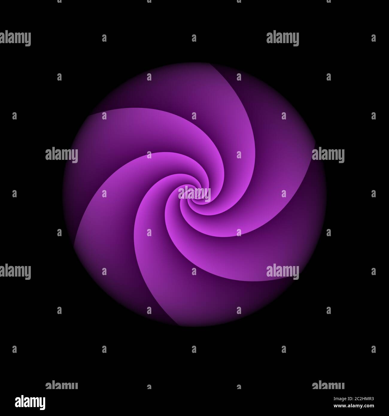 abstract pink spiral shape with a 3D look on black background Stock ...