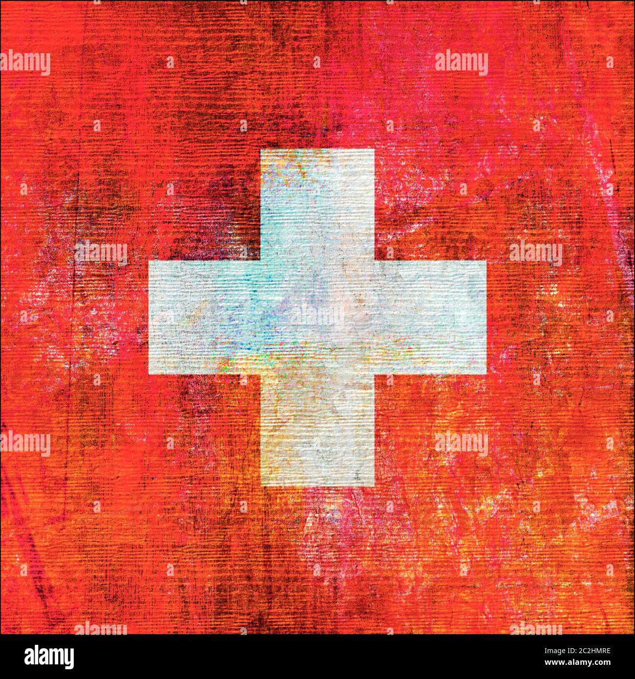 Flag of Switzerland in a modern distressed grunge style Stock Photo - Alamy