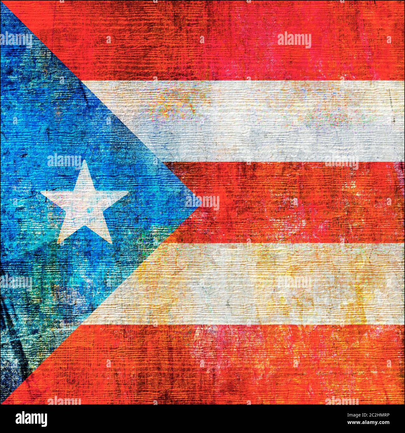 Flag of Puerto Rico in a modern distressed grunge style Stock Photo - Alamy