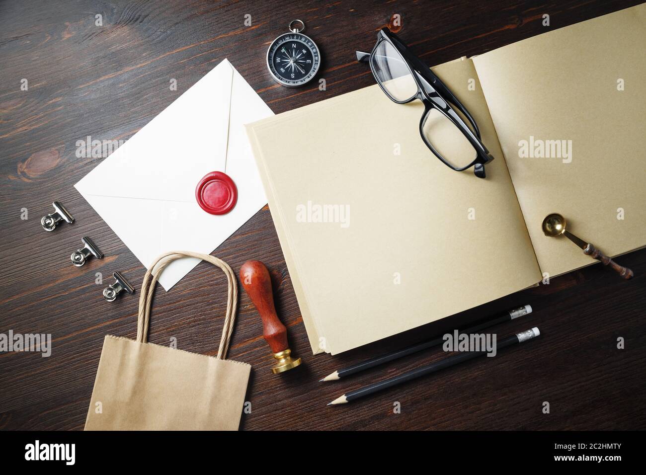 Retro stationery set Stock Photo - Alamy