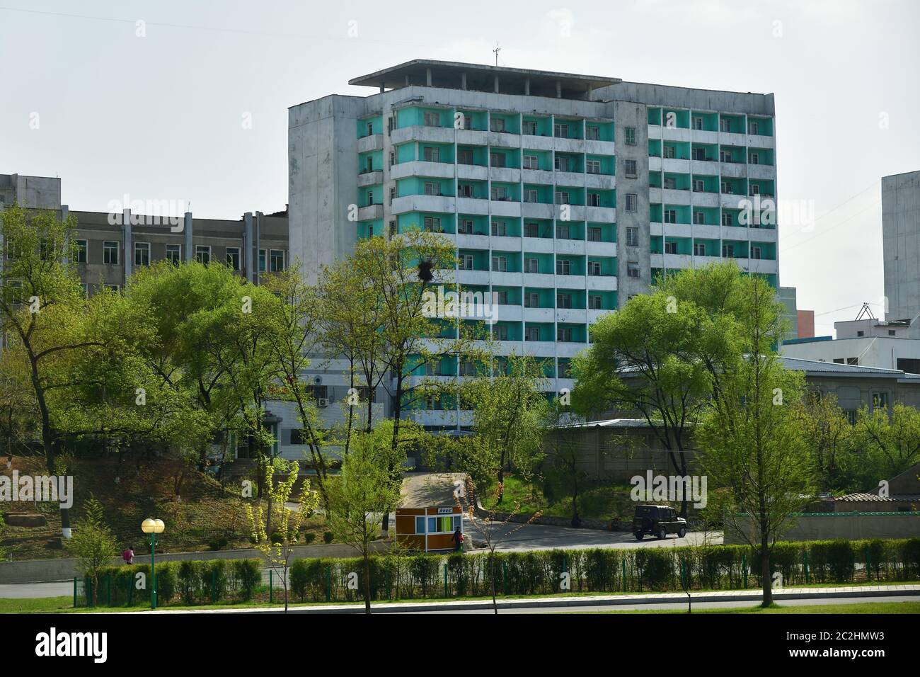 Pyongyang, North Korea - April 29, 2019: Typical Pyongyang outskirt ...