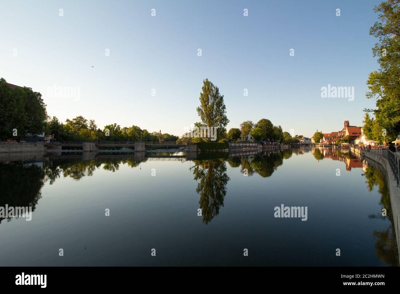the river Isar in Landshut (near Munich) right before sunset Stock ...