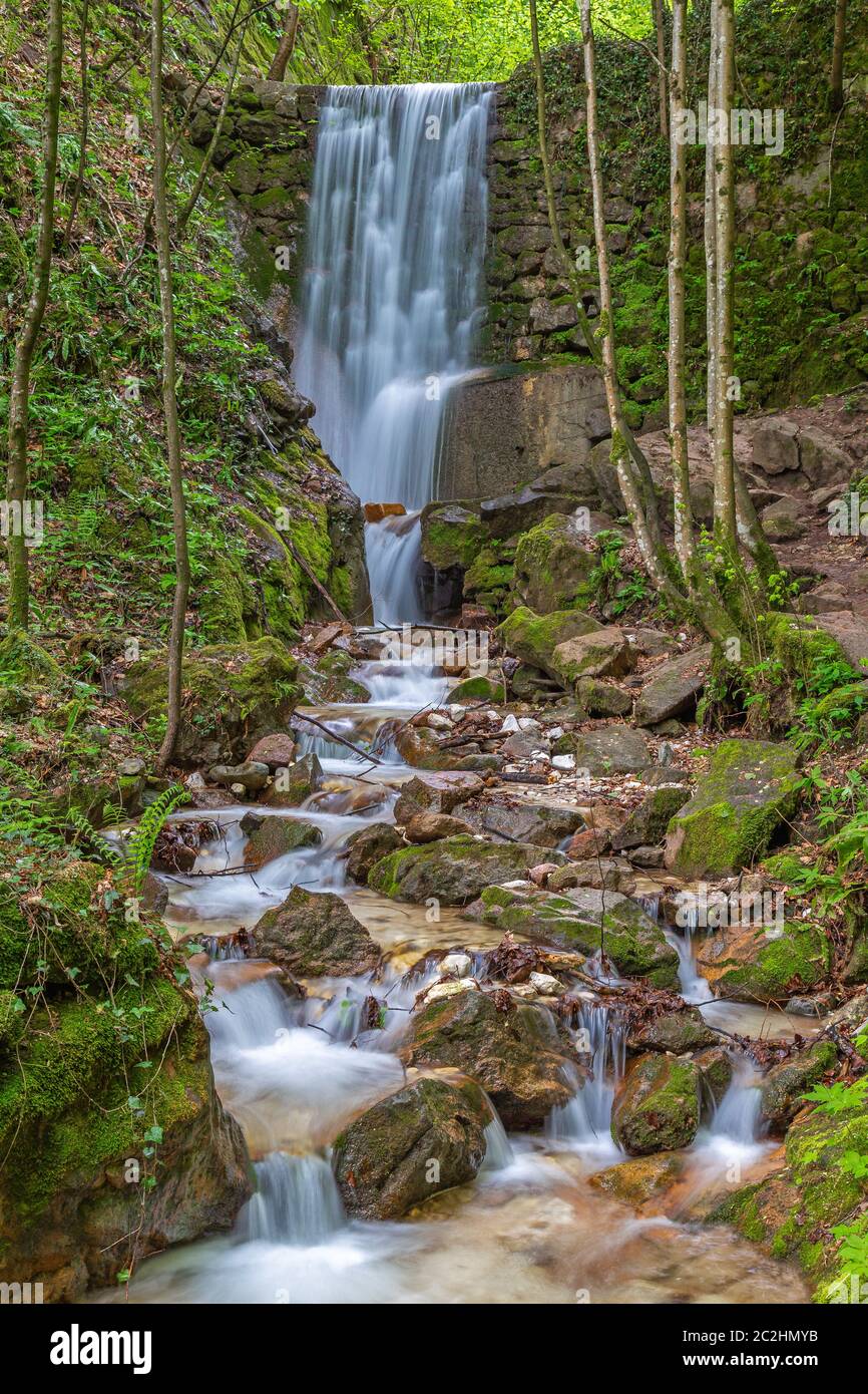 Waterfall in Rastenbach gorge at Lake Caldaro, South Tyrol Stock Photo ...