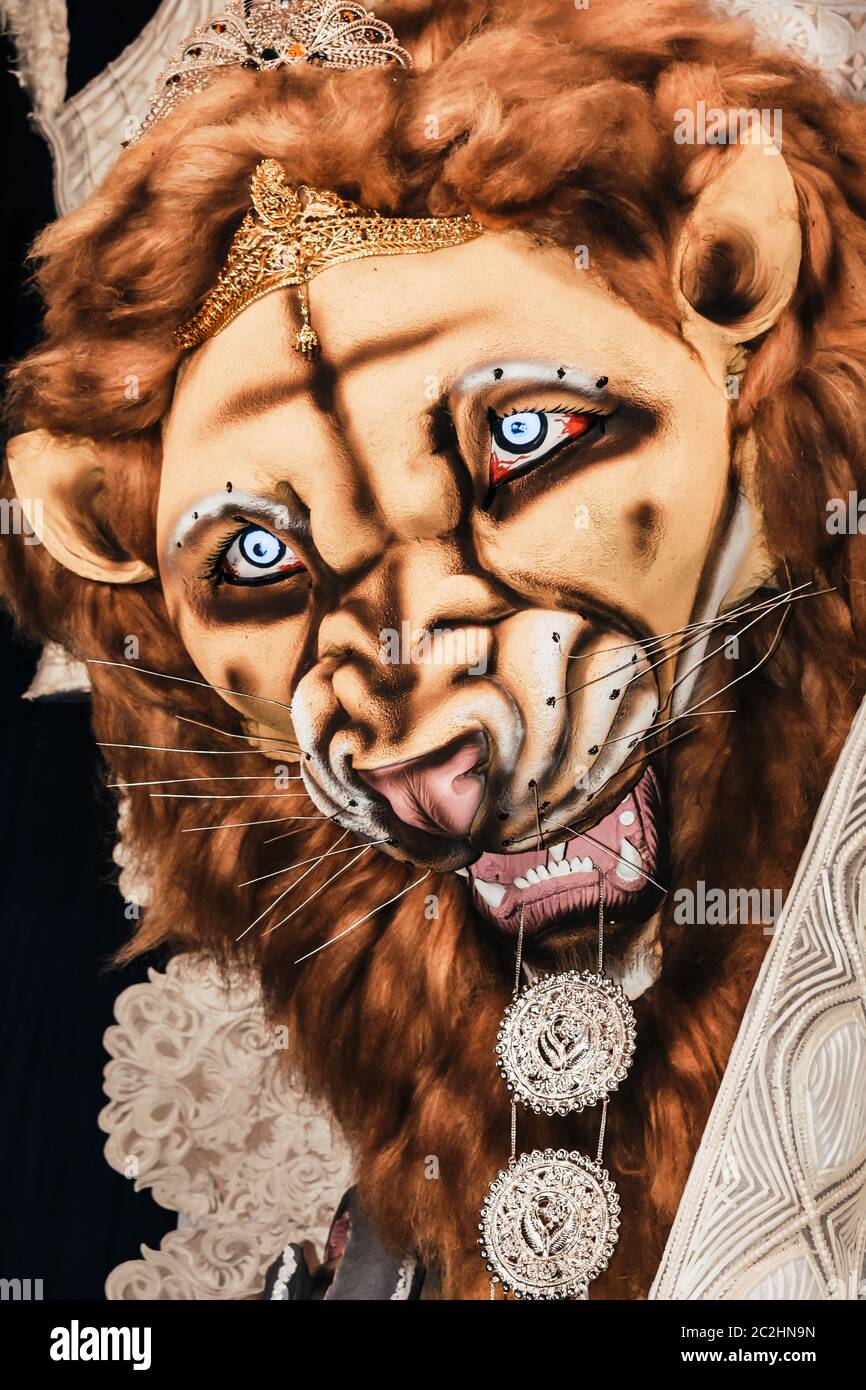 Kolkata India October 2018 - Close up portrait of Screaming horror face ...