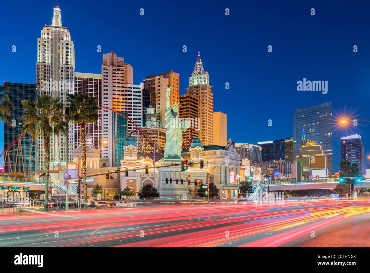 Las Vegas strip cityscape in Nevada sunset USA Stock Photo - Alamy
