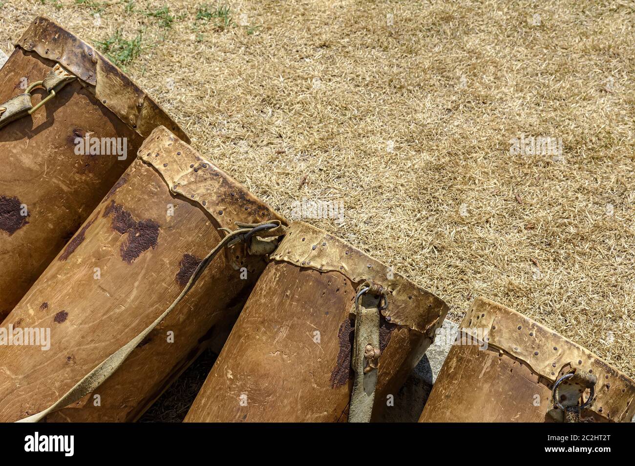 Brazilian leather ethnic drums Stock Photo - Alamy