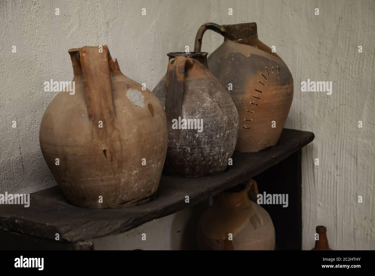 Ancient clay objects, detail of handicraft in cooked clay Stock Photo ...