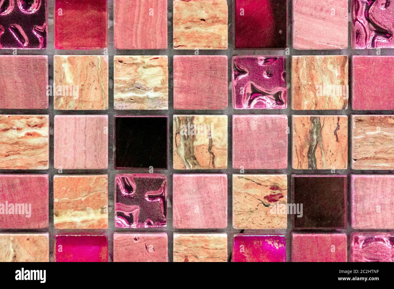 Background of bright mosaic tiles in a bold pattern. Abstract ceramic ...