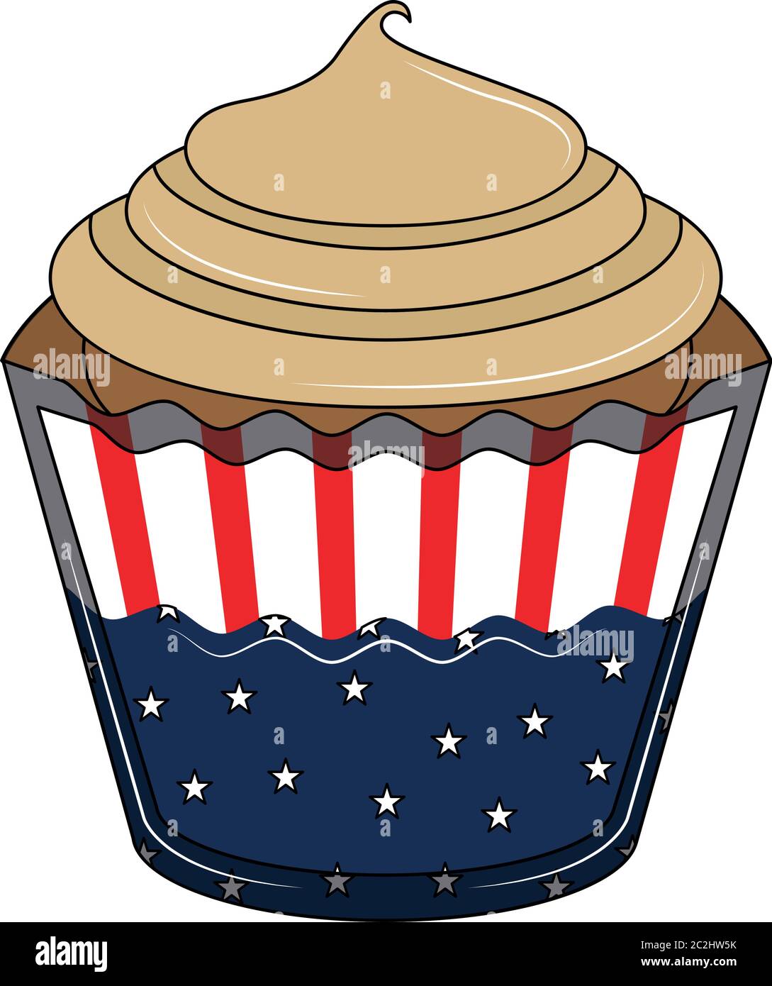 Isolated cupcake icon. Flag paper of united states. Independence day ...