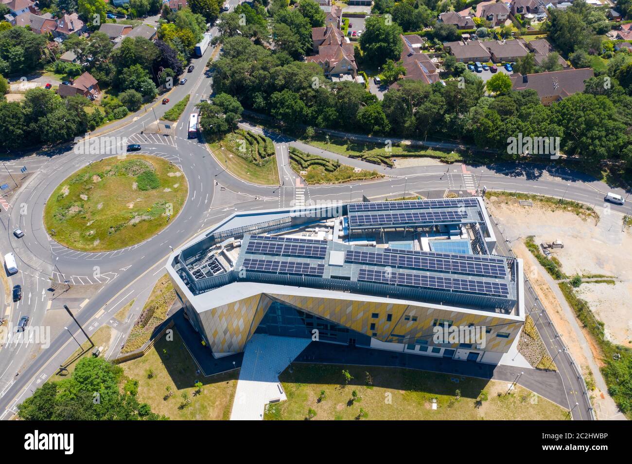 Poole UK, 17th June 2020: Aerial photo of the Bournemouth University ...