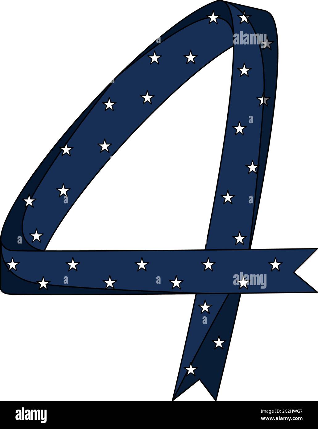 Blue number four with stars. Number four icon - Vector Stock Vector ...