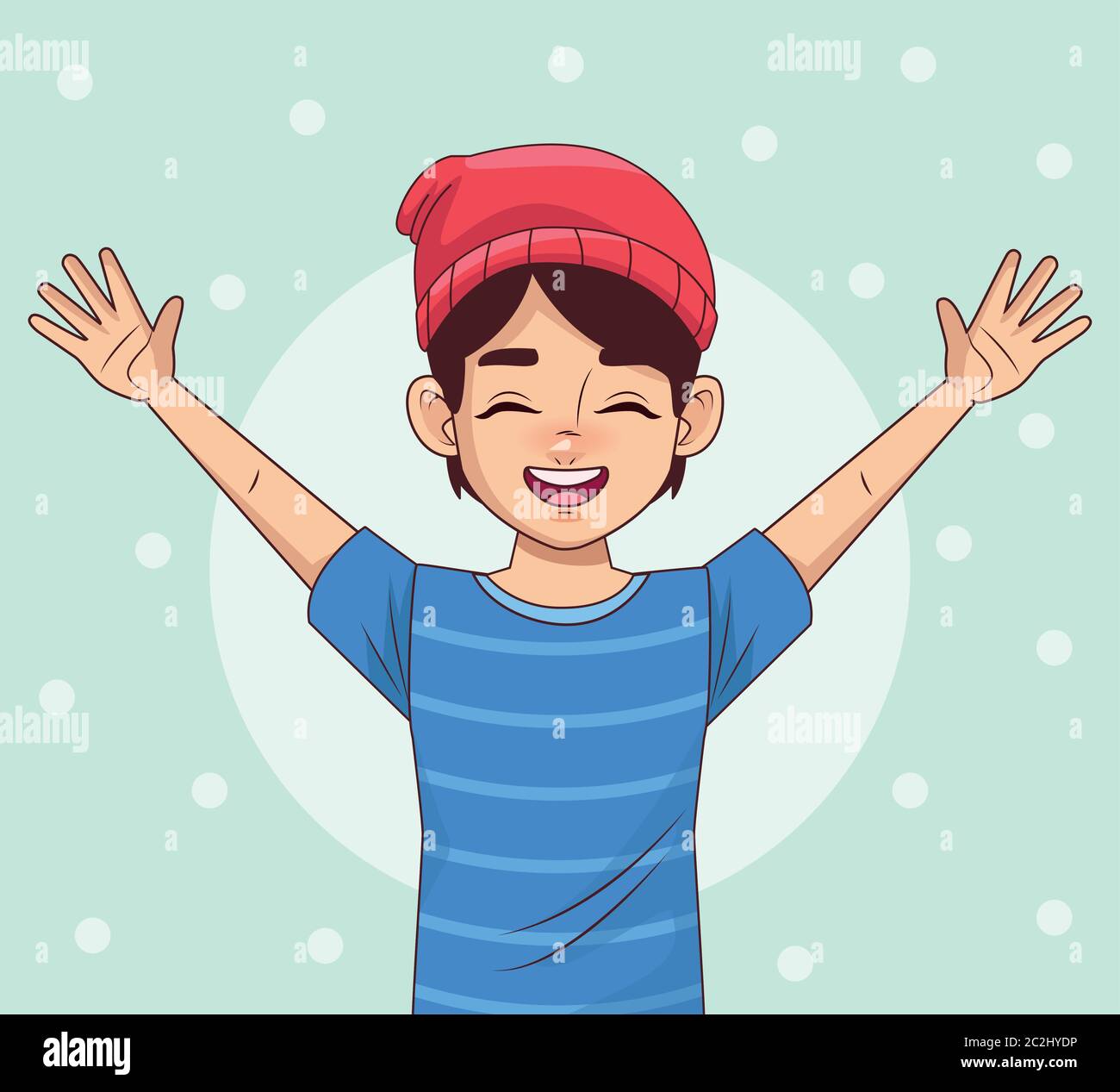 happy young boy avatar character vector illustration design Stock ...