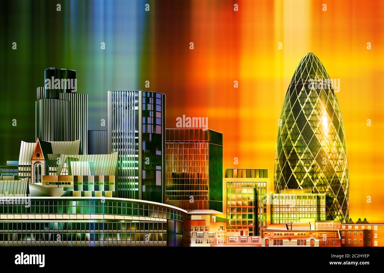 abstract bright color background with panorama of London Stock Photo ...