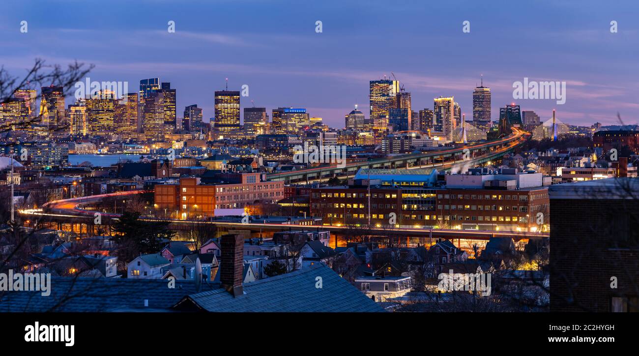 Boston Cityscape Panorama Stock Photo - Alamy