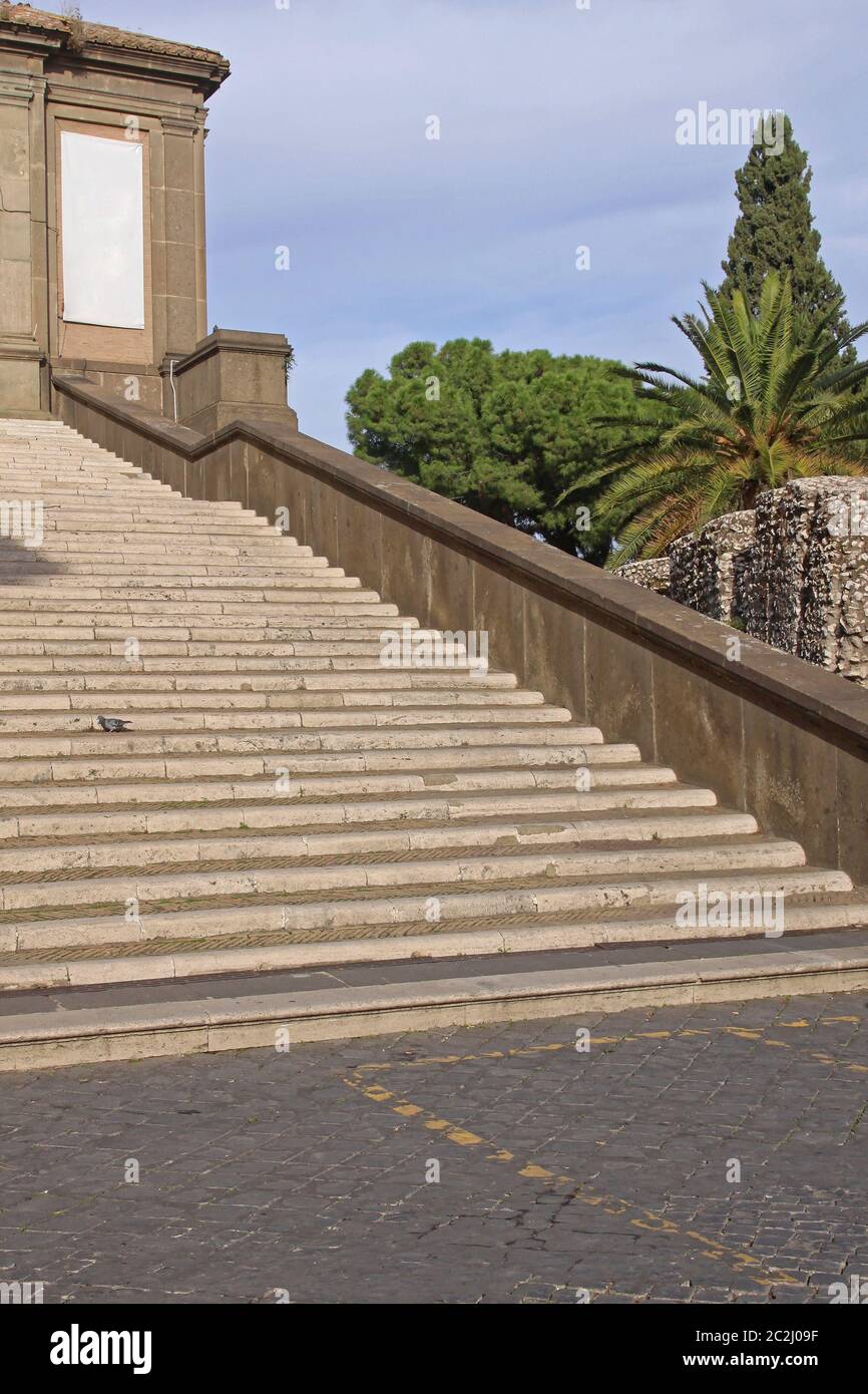 Long Stairway Architecture in Rome Italy Stock Photo - Alamy