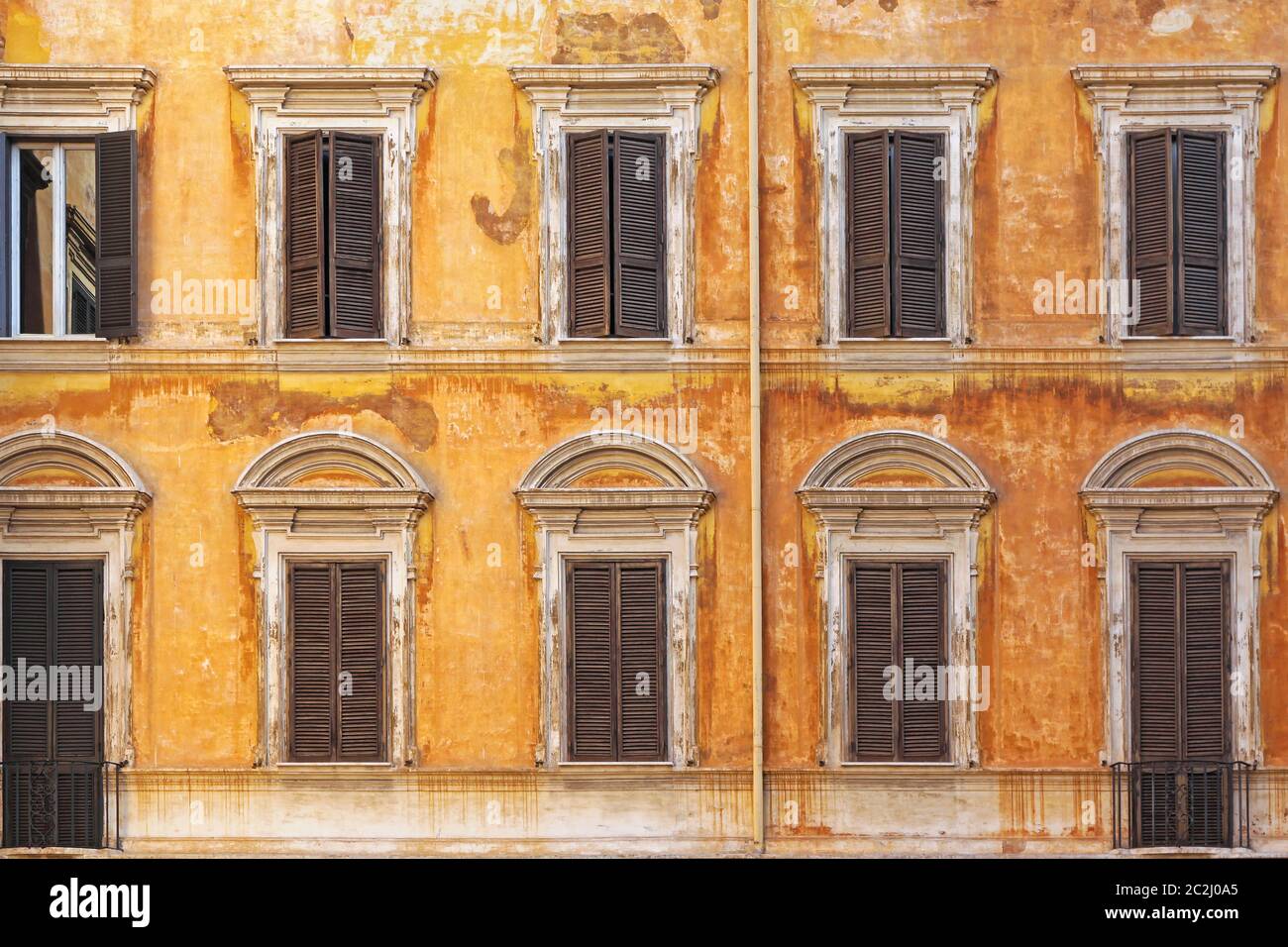 Decayed Facade at Old Building in Rome Italy Stock Photo - Alamy