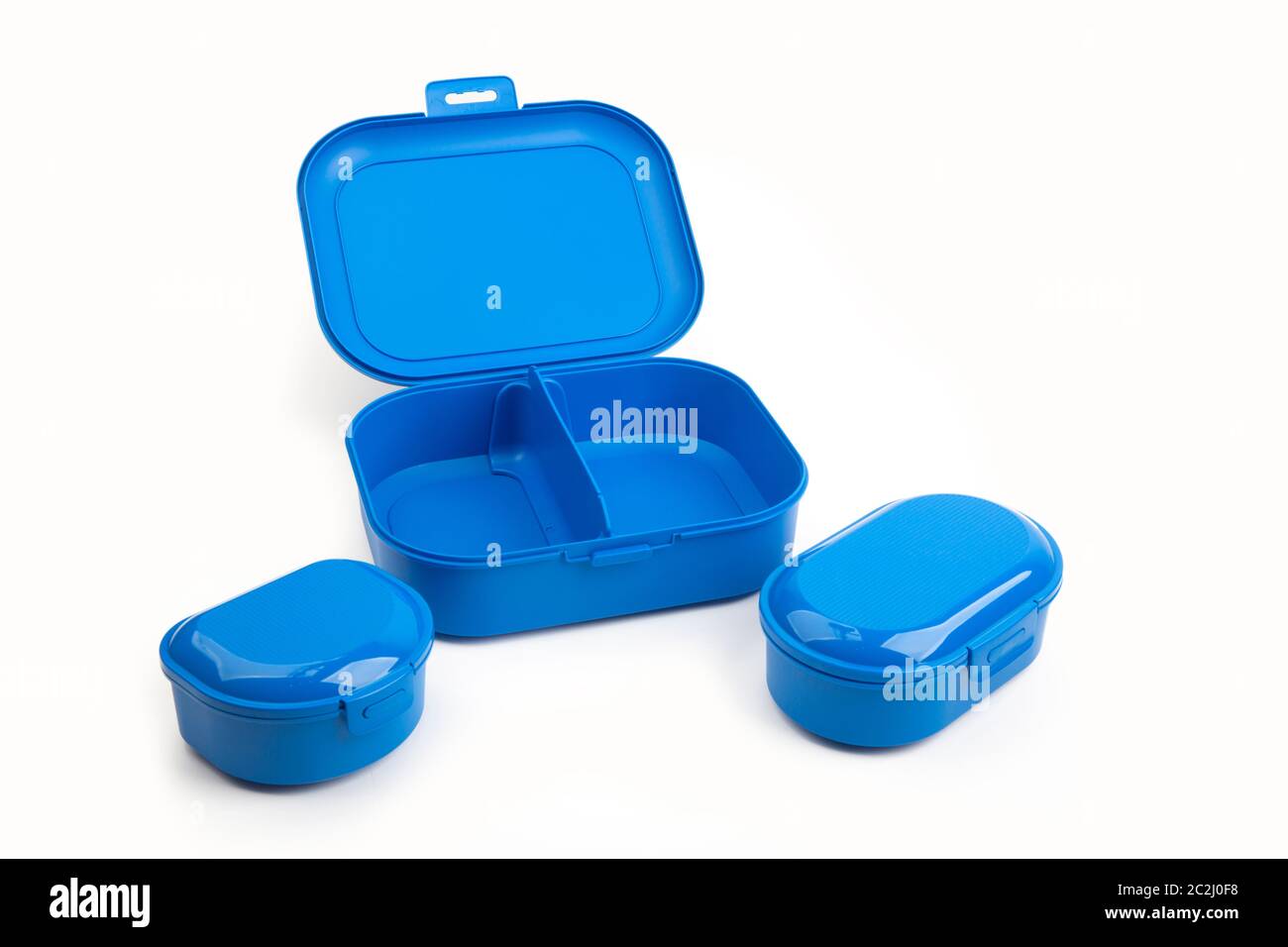 Blue Plastic Boxes isolated on white background Stock Photo - Alamy