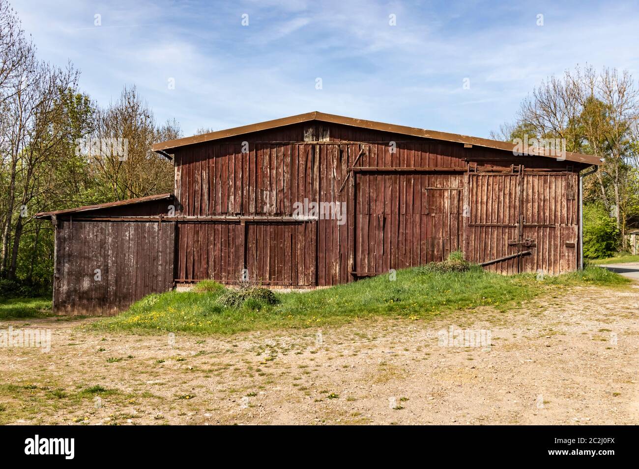 Old wooden barn in Hessen Germany Stock Photo - Alamy