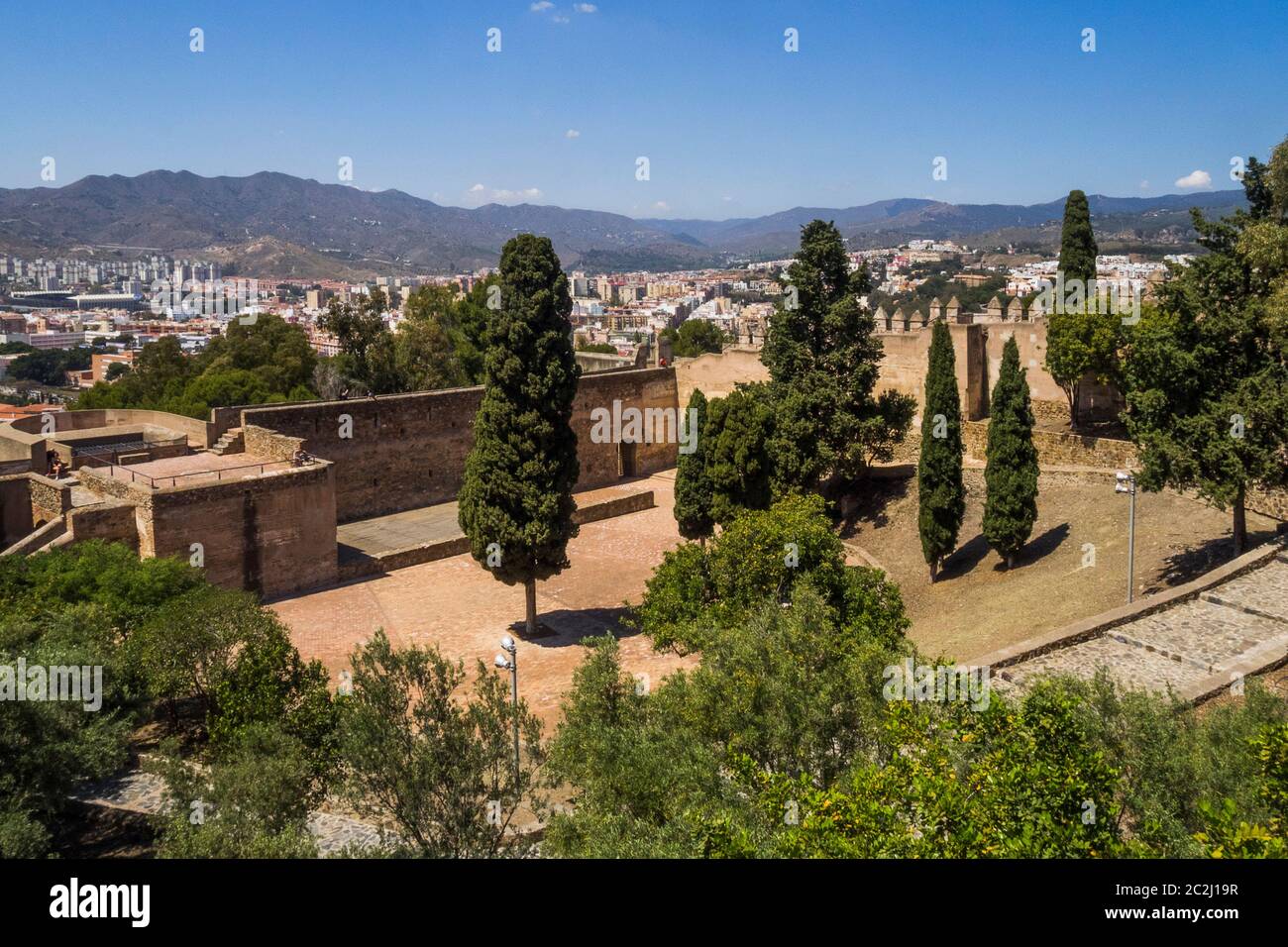 Spain, Malaga - Castillo de Gibralfaro at the Alcazaba Stock Photo - Alamy