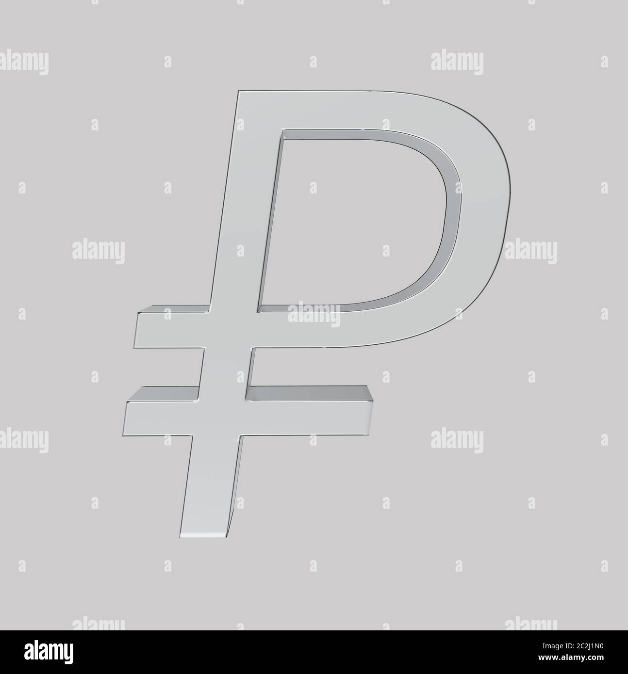 Ruble symbol sign isolated rouble RUB Russian ruble Currency Symbol 3d ...