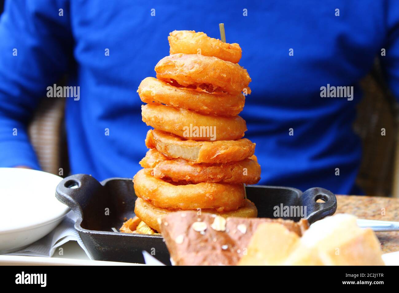 The colored stack of onion rings Stock Photo - Alamy