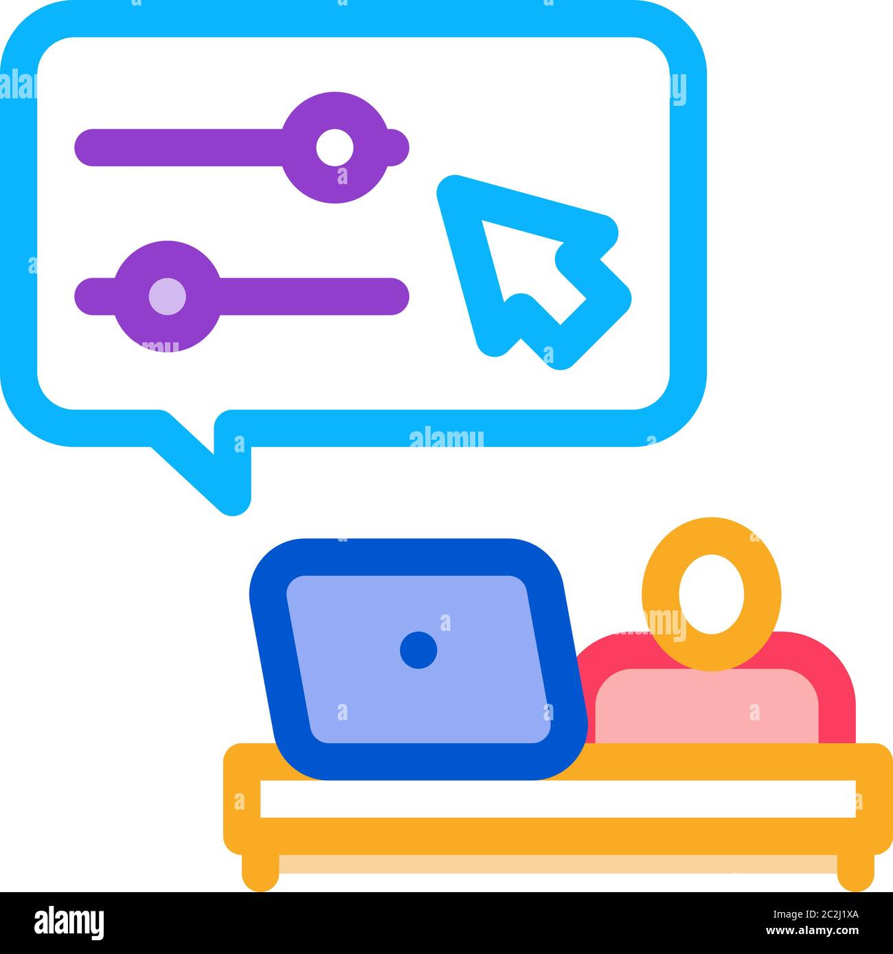 desktop movie maker icon vector outline illustration Stock Vector Image ...