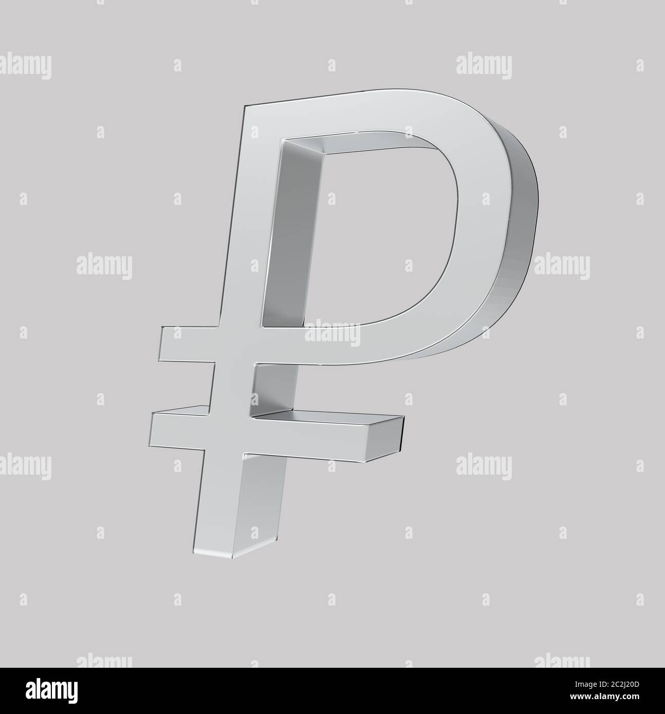 Ruble symbol sign isolated rouble RUB Russian ruble Currency Symbol 3d ...