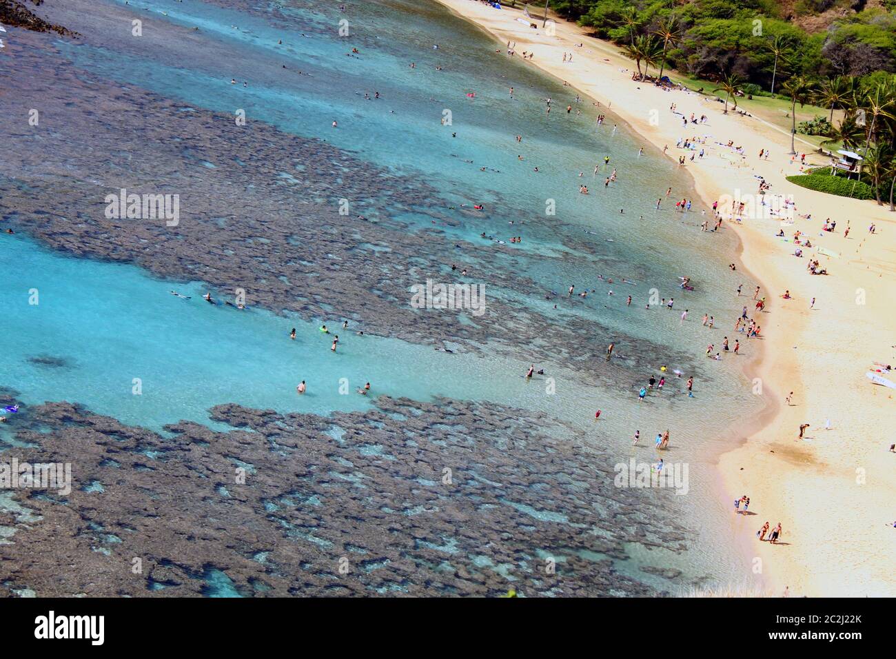 The beach of Hanauma Bay in Honolulu Stock Photo - Alamy