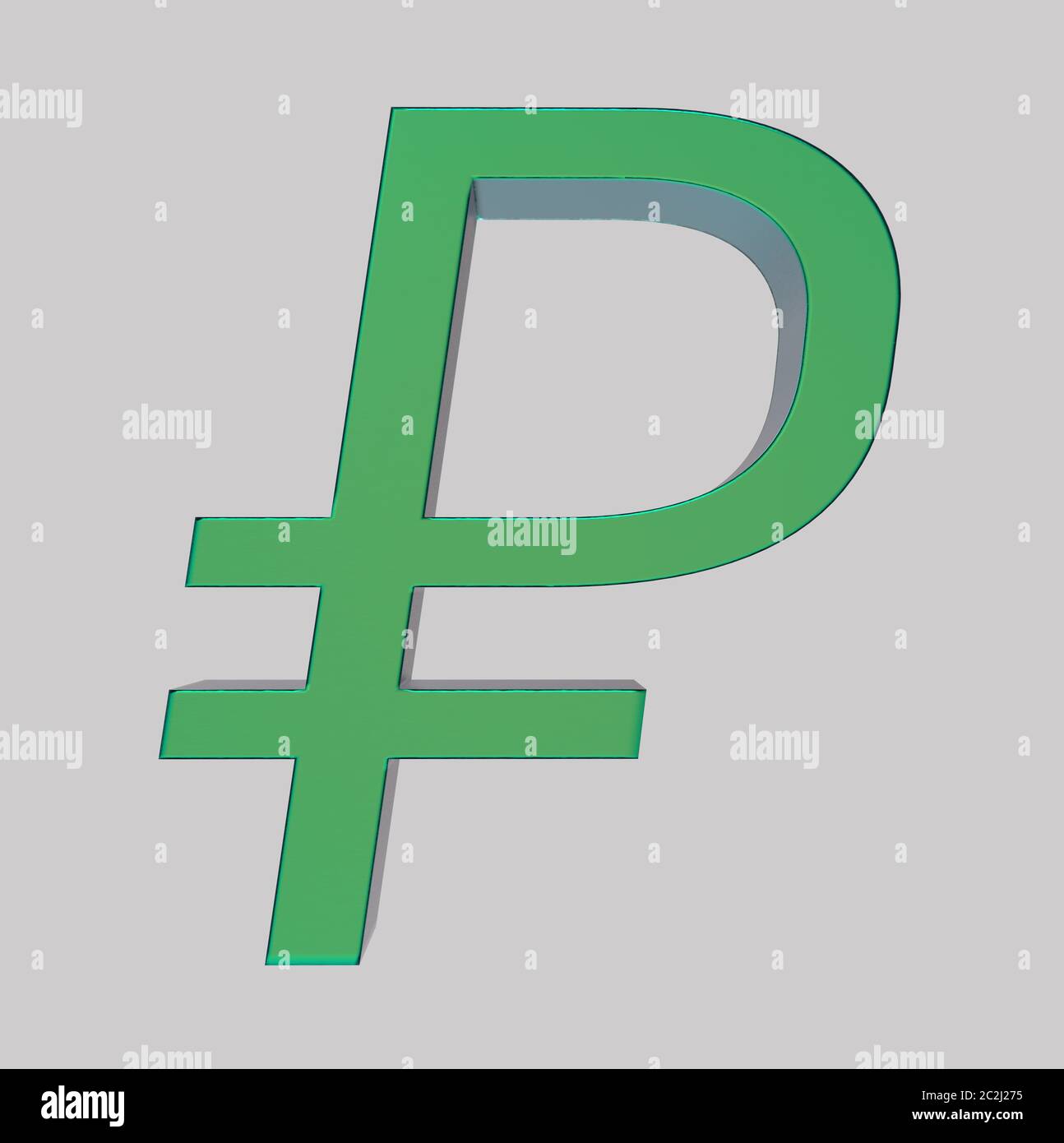 Ruble symbol sign isolated rouble RUB Russian ruble Currency Symbol 3d ...