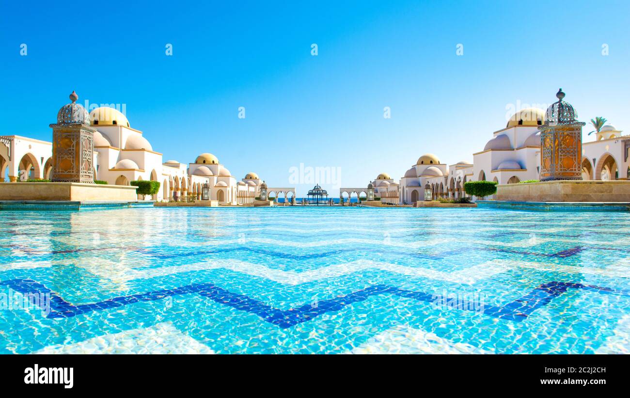 Sahl Hasheesh, Egypt - 1 November 2017: Belvedere in old town of Sahl ...