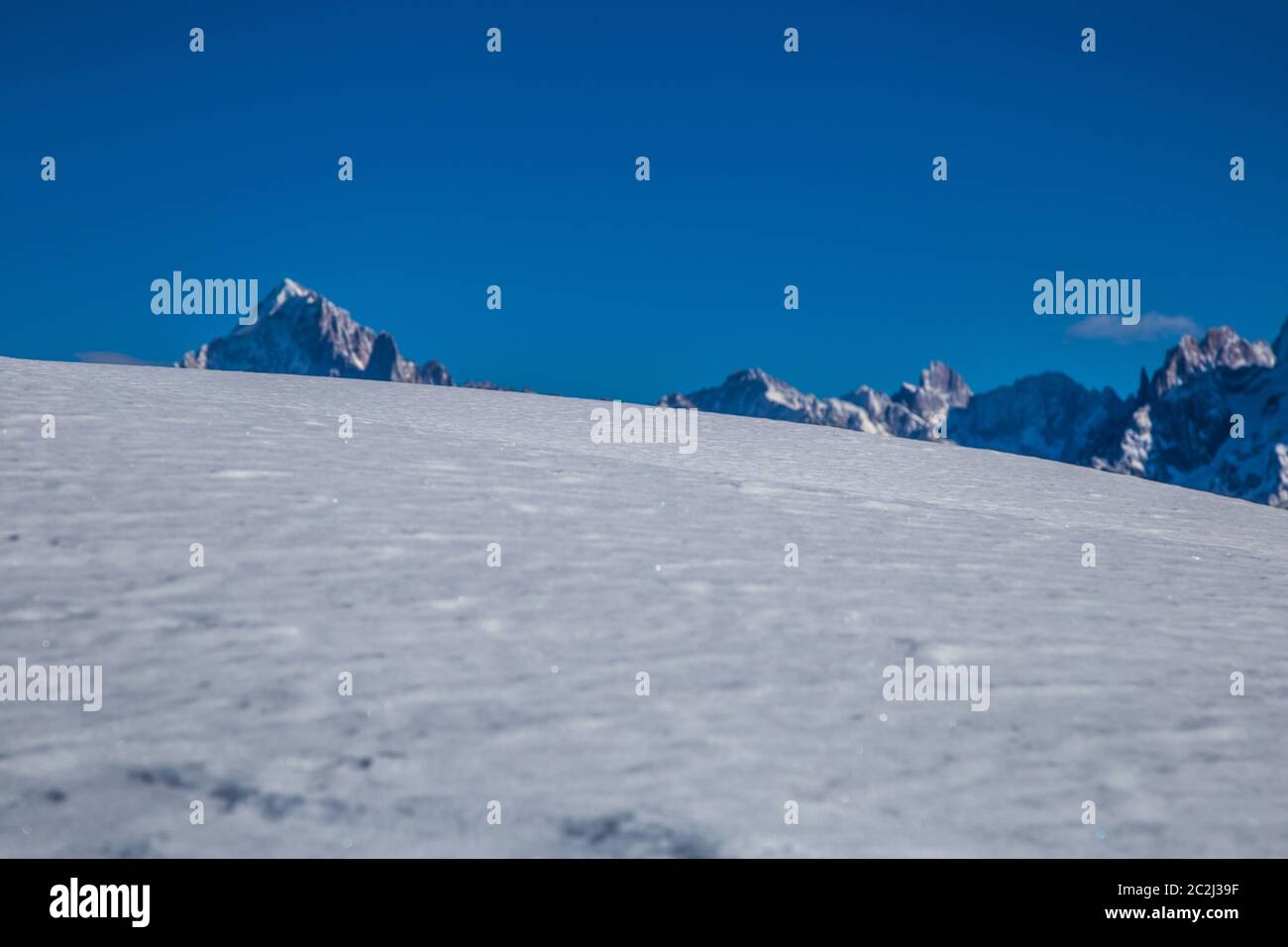 Snowy winter French Alps, ski resort Flaine, Grand Massif area within ...