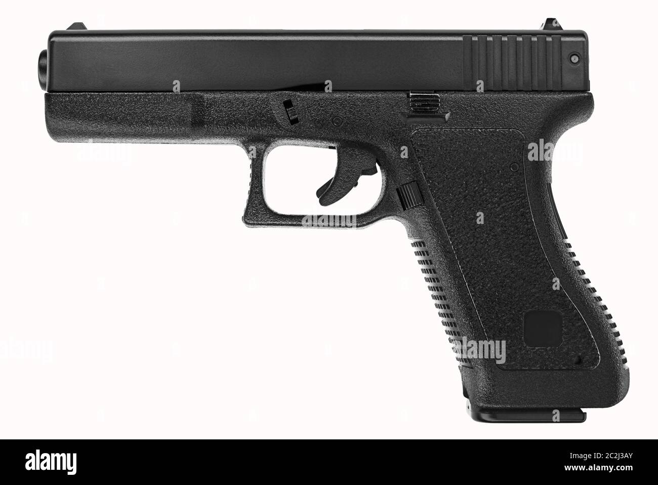 Isolated picture of a Glock 17 pistol on white background Stock Photo ...