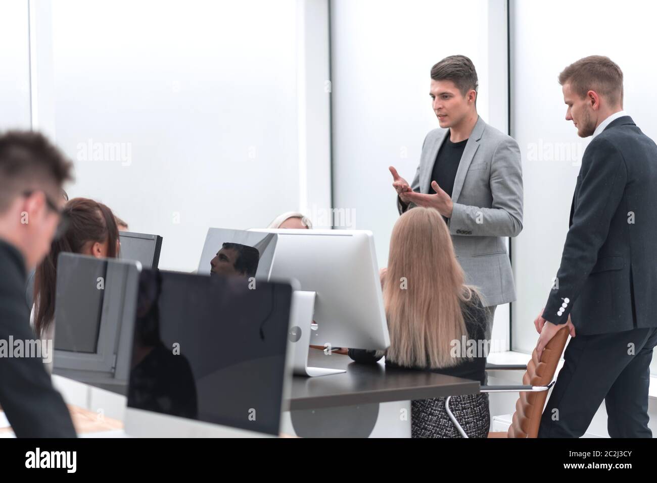 group of diverse specialists work in the office Stock Photo - Alamy