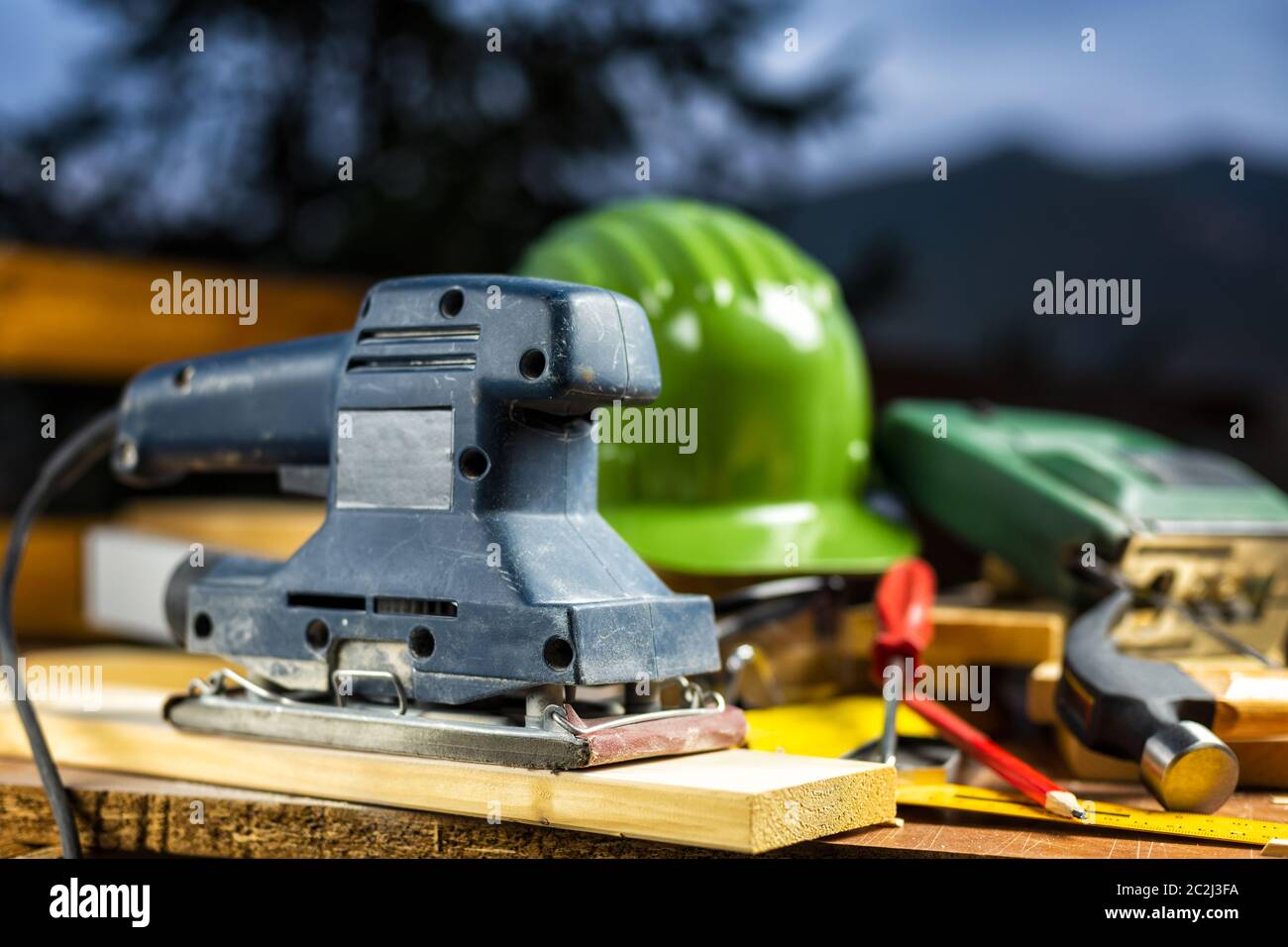 Carpentry tools electric sander hi-res stock photography and images - Alamy