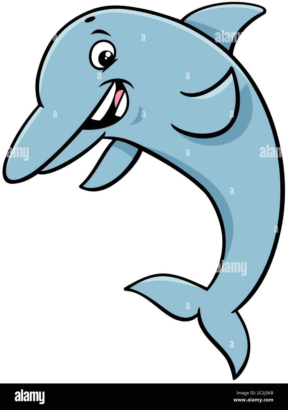 dolphin animal character cartoon illustration Stock Photo - Alamy