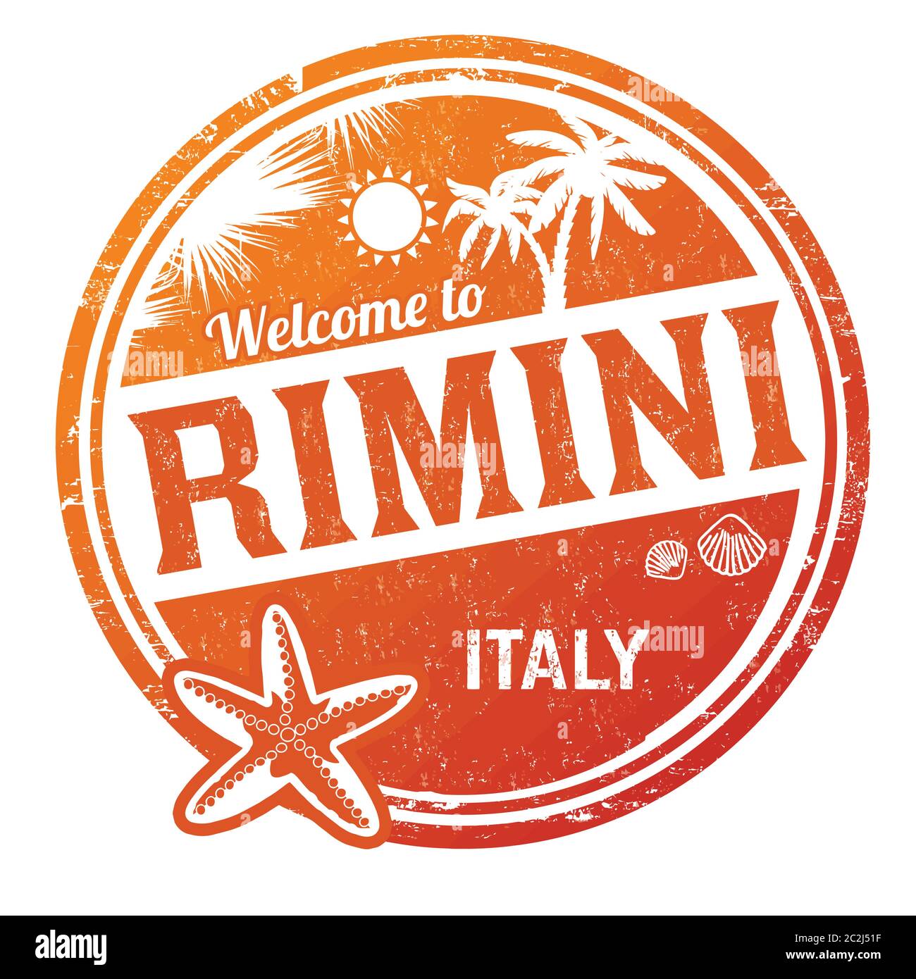 Welcome to Rimini grunge rubber stamp on white background, vector ...