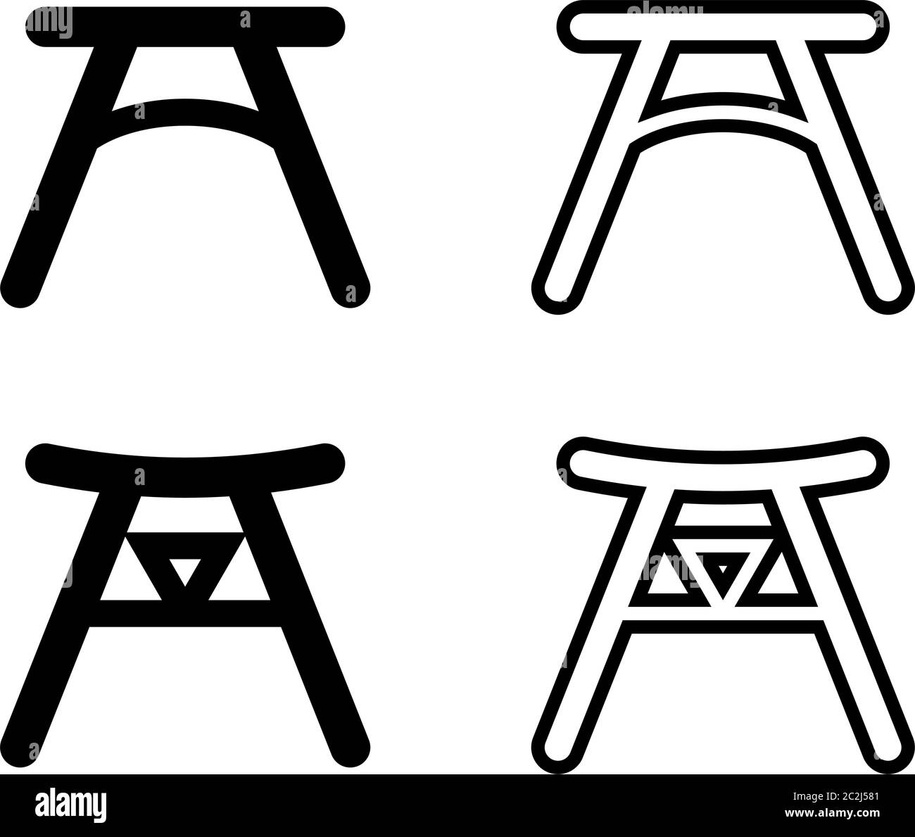 Stool Icon, Furniture Icon Vector Art Illustration Stock Vector Image ...