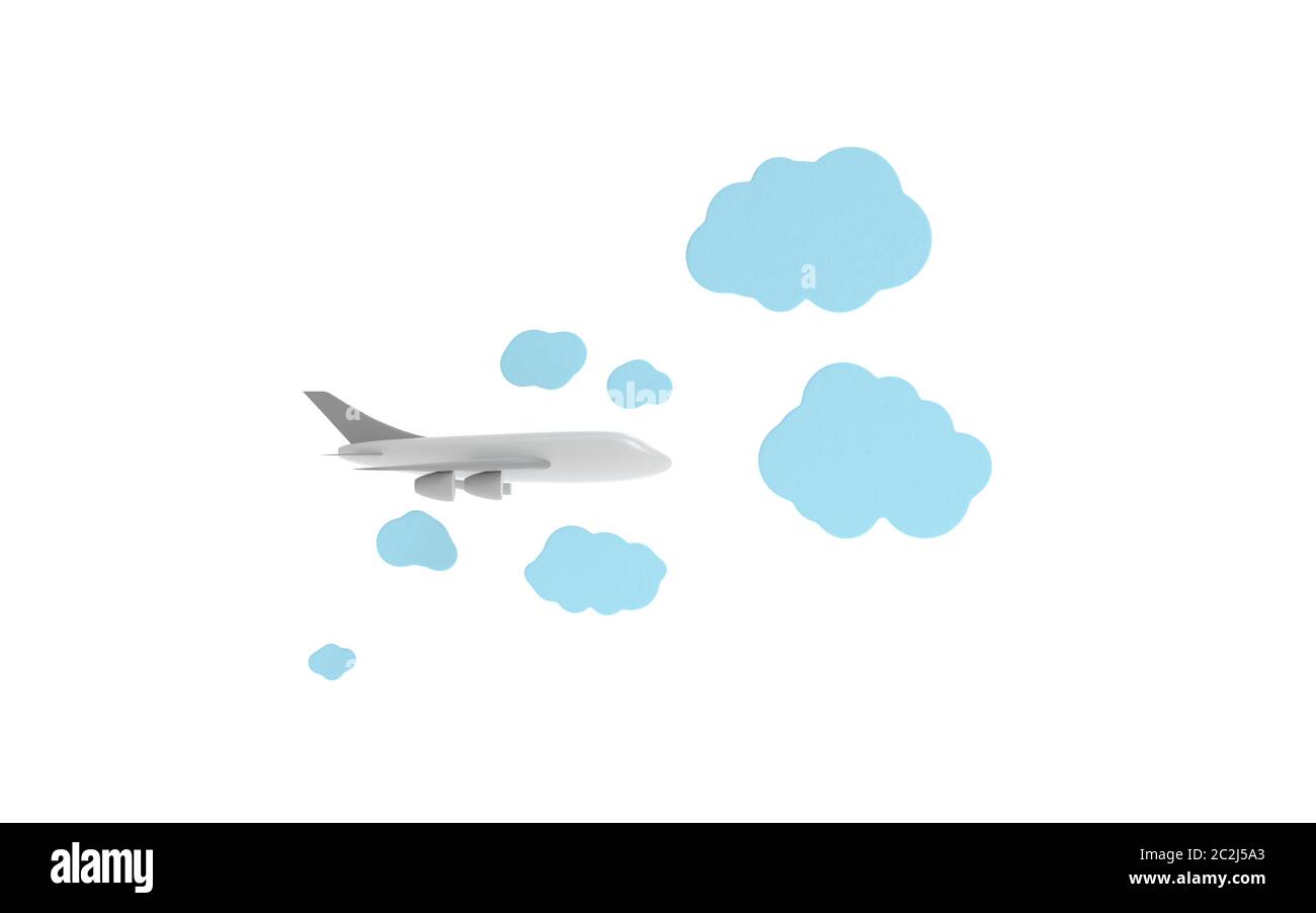 Airplane fly in blue Cut Out Stock Images & Pictures - Alamy